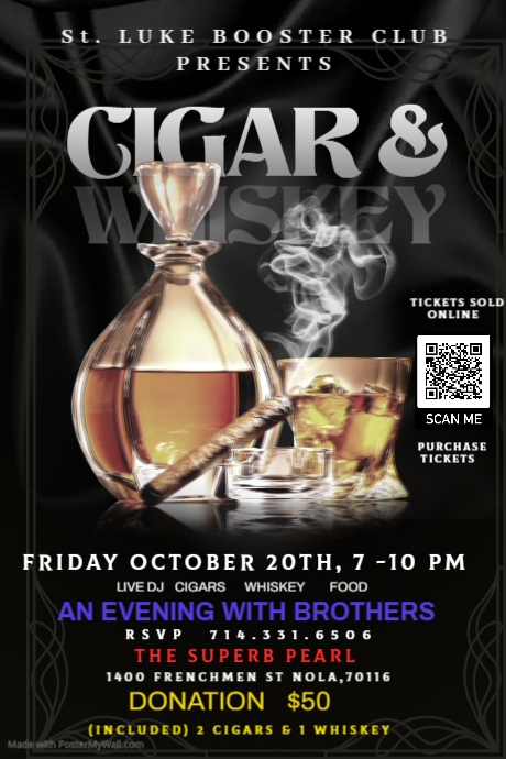CIGAR & WHISKEY Flyer Template | PosterMyWall