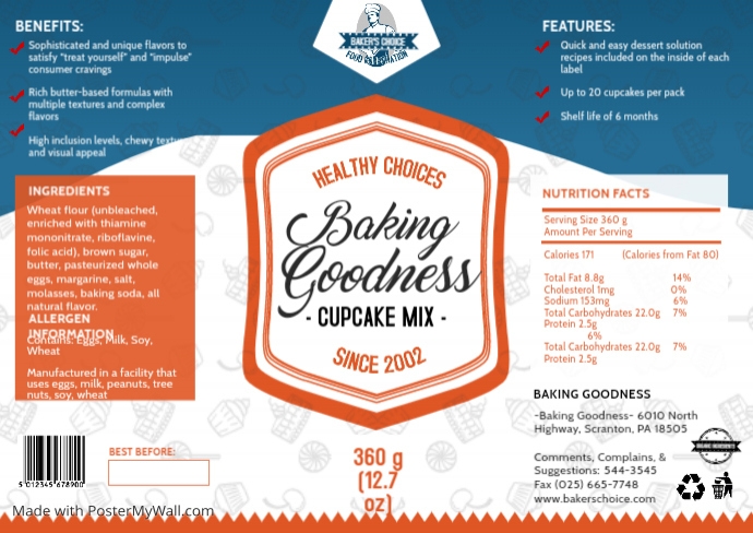 Copy of Copy of Blue and Red Modern Baking Mix Label Template ...