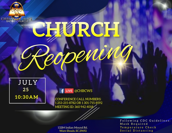 Copy of Church Reopening Flyer | PosterMyWall