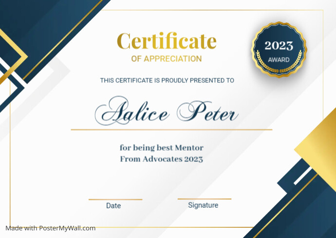 certificate of appreciation | PosterMyWall