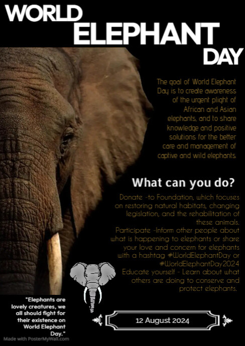 WORLD ELEPHANT DAY FLYER | PosterMyWall