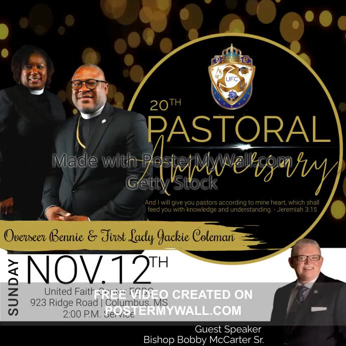 Pastoral Anniversary | PosterMyWall