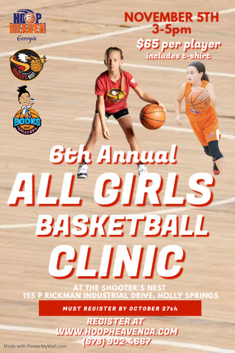 Copy of Girls Women Basketball Game Flyer Template (1) | PosterMyWall