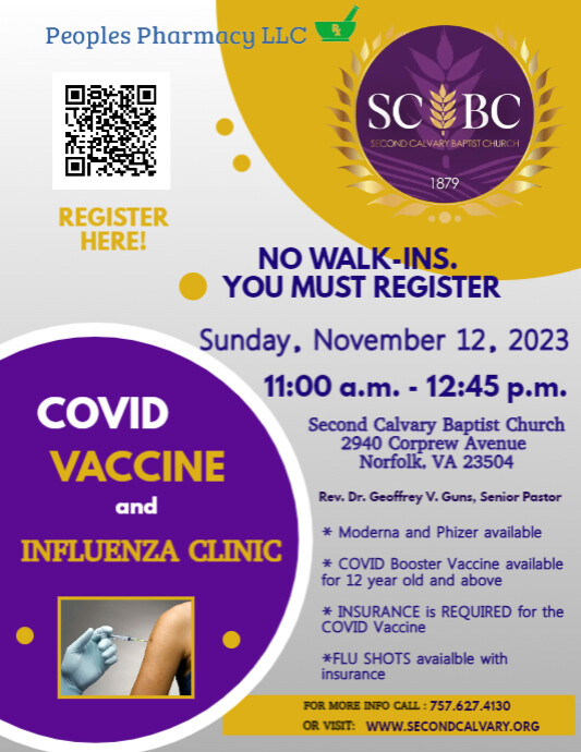 SCBC Booster Clinic-August 27, 2023 | PosterMyWall