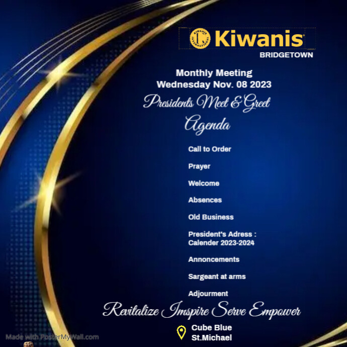 Copy of Kiwanis : Agenda | PosterMyWall