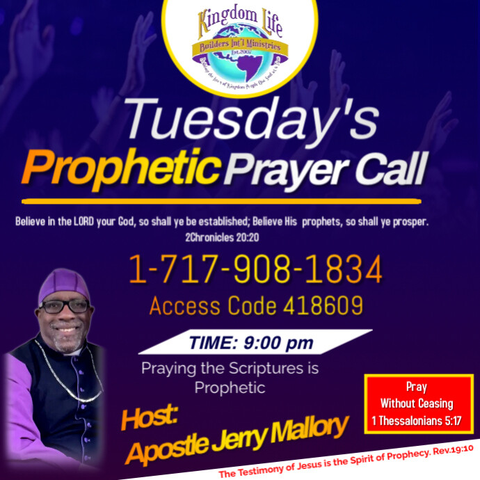 Copy of Copy of Prophetic Prayer Call | PosterMyWall