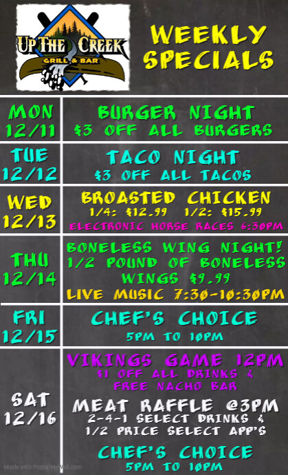 WEEKLY SPECIALS 12/11-12/16 | PosterMyWall