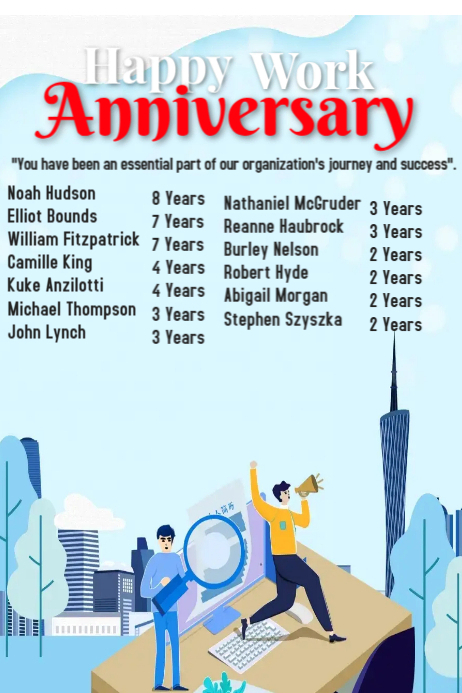 template work anniversary elegant, the best | PosterMyWall
