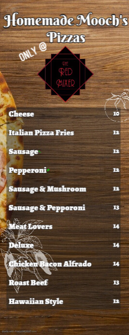 Copy of Pizza menu table a4 card 2 | PosterMyWall