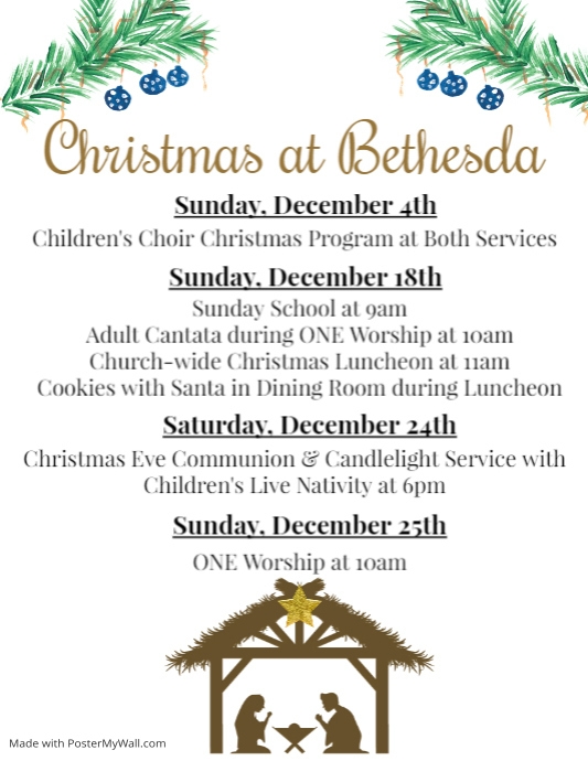 Christmas Nativity Scene Church Service Flyer | PosterMyWall