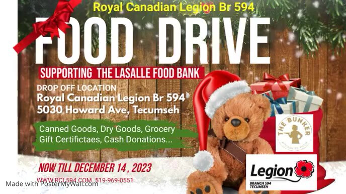 2023 RCL Br 594 Food drive Flyer | PosterMyWall