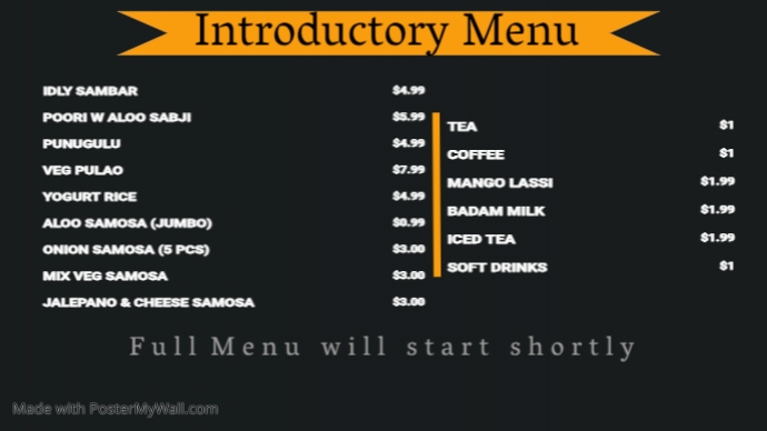 Copy of Modern Menu | PosterMyWall