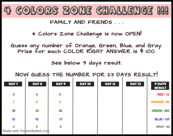 4 COLORS ZONE (3) CHALLENGE | PosterMyWall