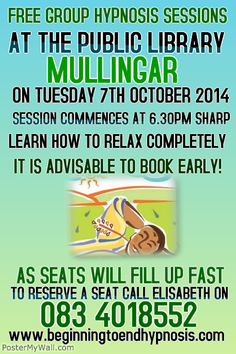 Copy of free Group Hypnosis sessions for Mullingar Library. | PosterMyWall