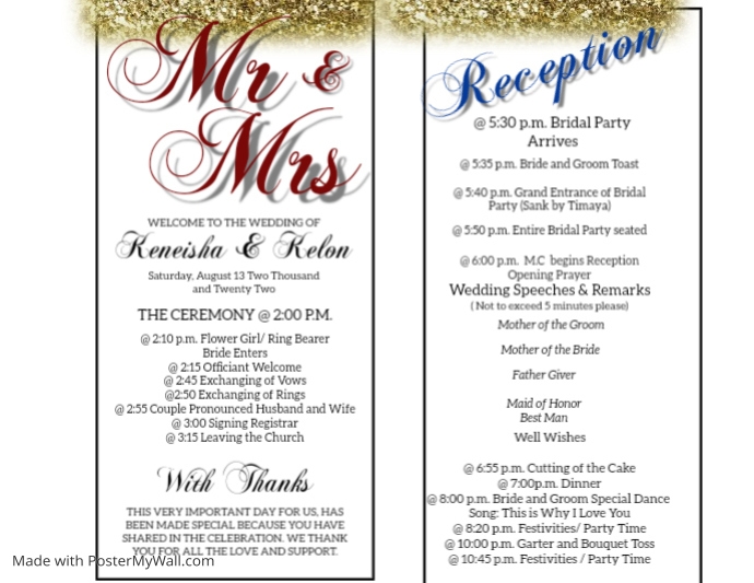 Wedding Program | PosterMyWall