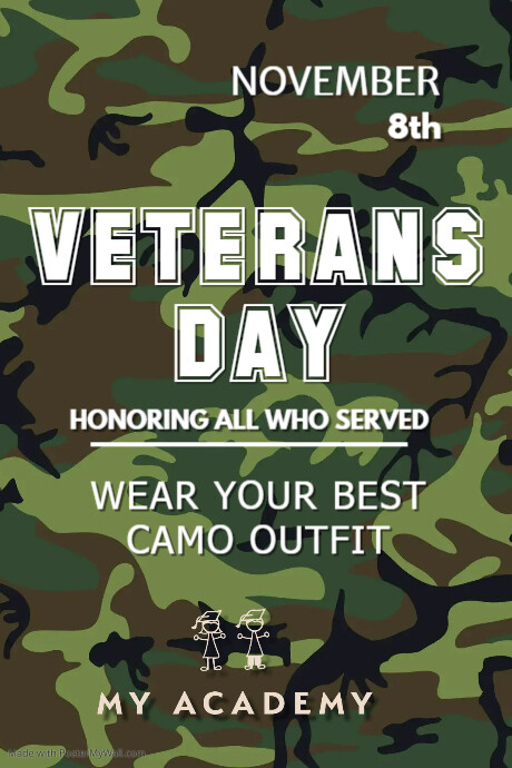 Camo party flyer template | PosterMyWall