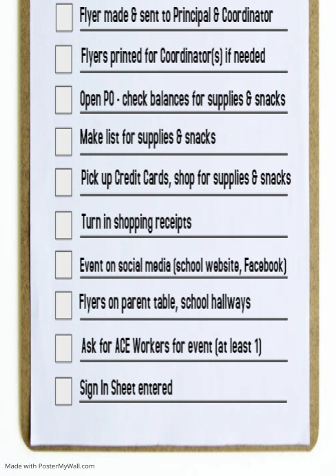 Copy of Program Specialist Checklist | PosterMyWall