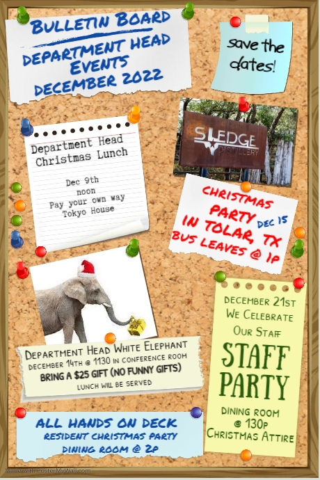Bulletin Board Company Events Template | PosterMyWall