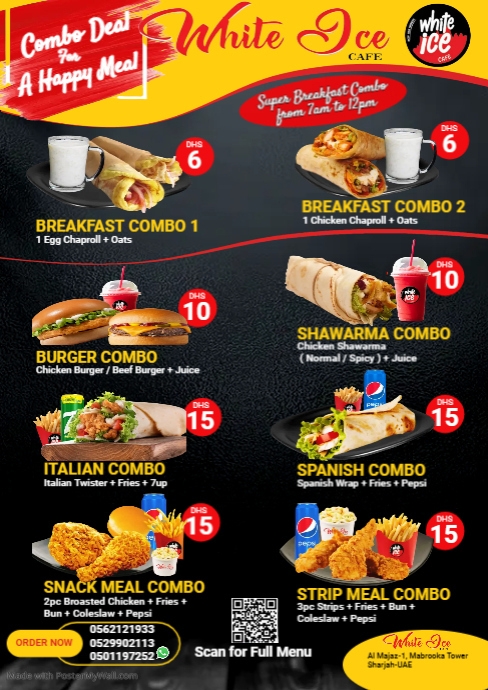 Black and Yellow Fast Food Menu Design (1) | PosterMyWall