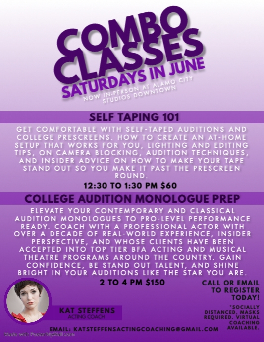 Copy of COMBO CLASSES (College Audition Prep + Self Taping 101 ...