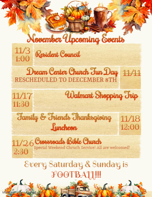 November Calendar by Paula | PosterMyWall