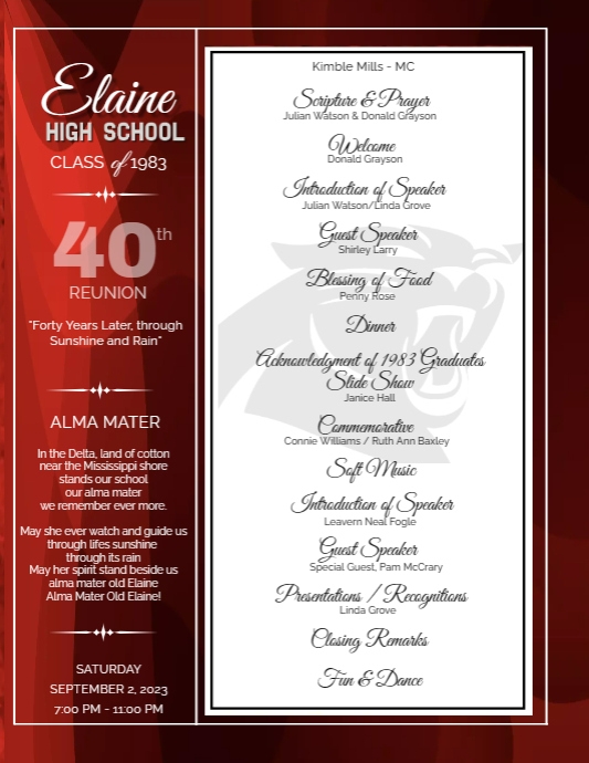 Copy of white flower wedding event program template d (1) | PosterMyWall