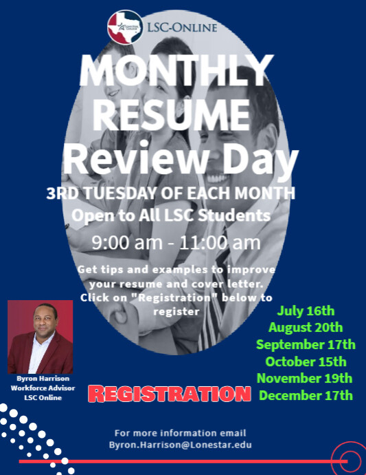 Copy of LSC Online Monthly Resume Day Promo | PosterMyWall
