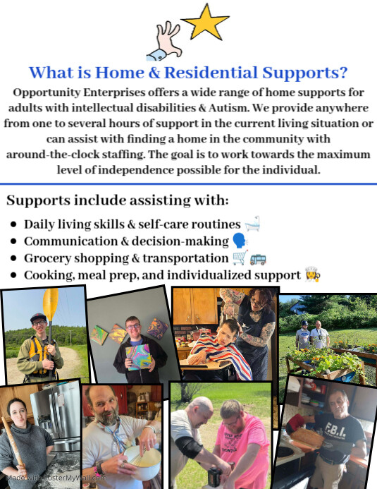 Home & Residential Supports | PosterMyWall