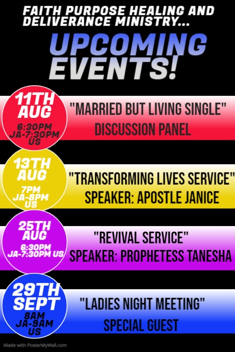 Upcoming Events Poster | PosterMyWall