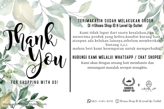 Copy of Thankyou Card SSID & LEVELUP | PosterMyWall