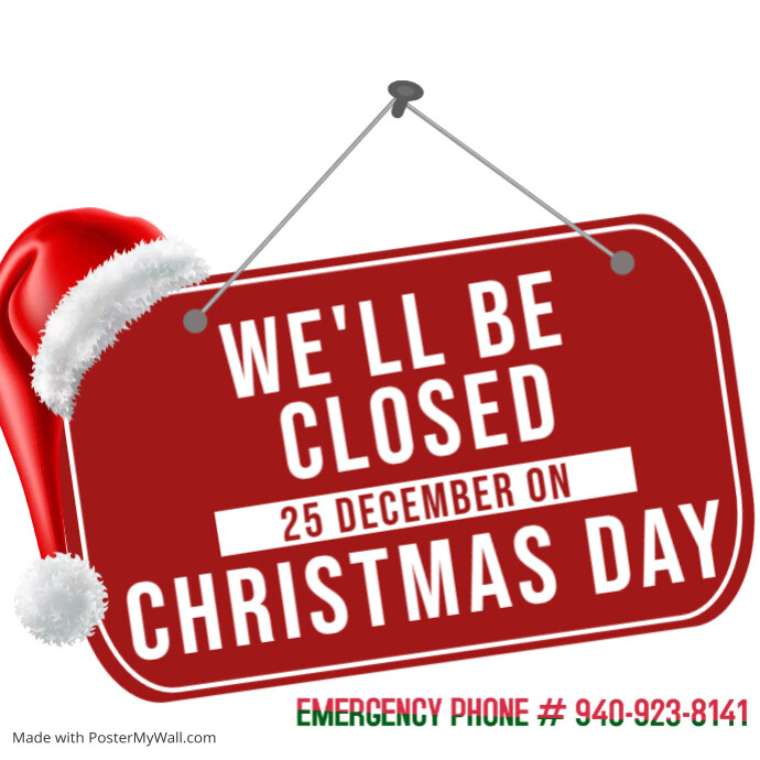CHRISTMAS DAY SHOP CLOSED NOTICE TEMPLATE | PosterMyWall