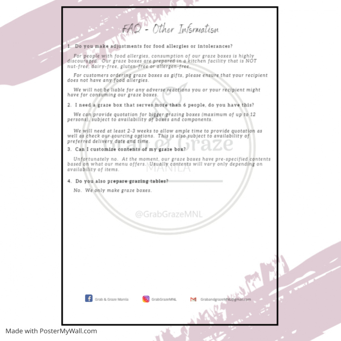 Copy of FAQ 3- Other Info | PosterMyWall