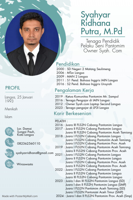 Copy of Blue Sphere Resume Template | PosterMyWall