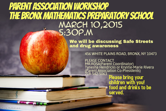 Copy of bronx math parent workshop. presented by parent association | PosterMyWall