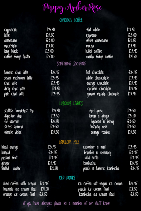 inside menu back | PosterMyWall
