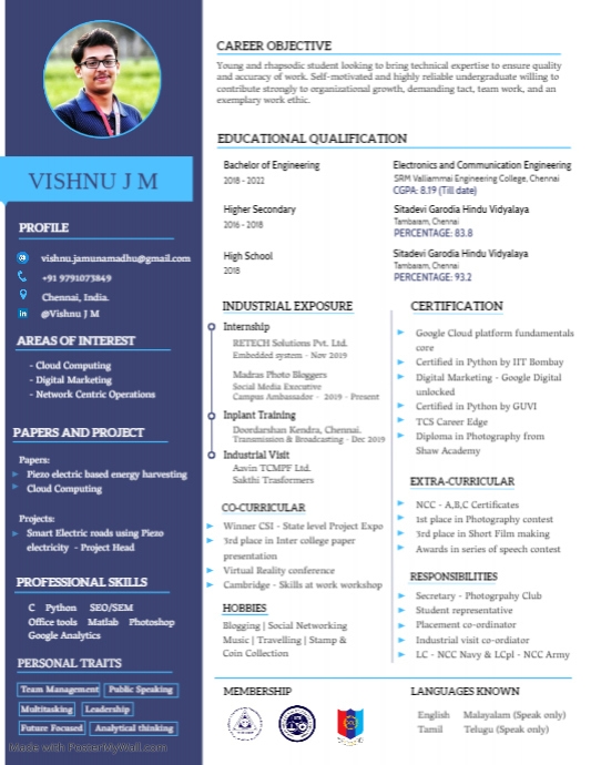 Copy of Biography Design Template - CV Resume | PosterMyWall