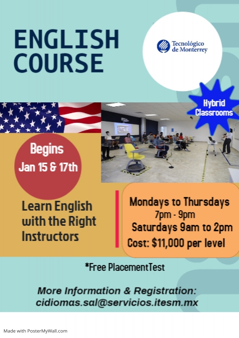 Copy of English Course Flyer | PosterMyWall