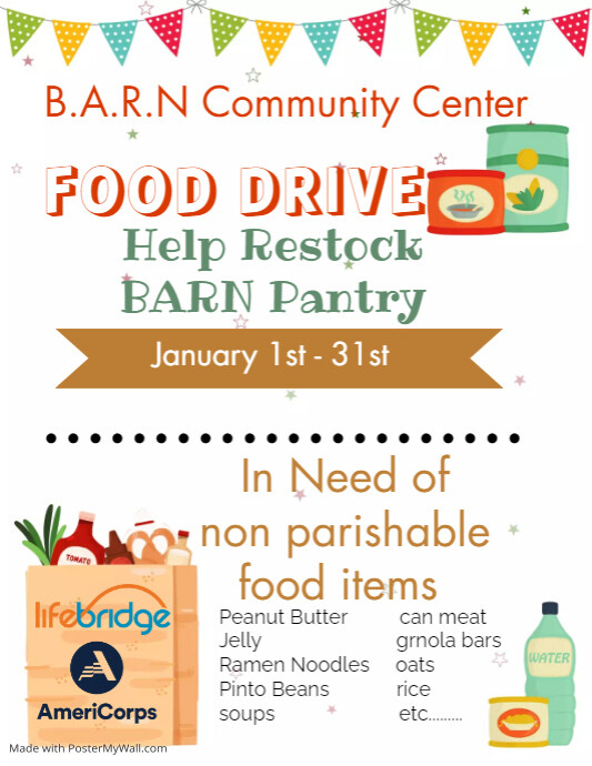 Food Drive flyer Fundraiser | PosterMyWall