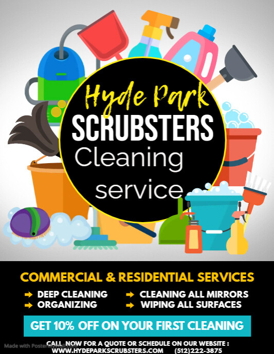 Black Spring Cleaning Service Flyer | PosterMyWall