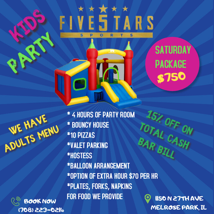 Event and Party Rental Bouncy Castle Flyer Te | PosterMyWall
