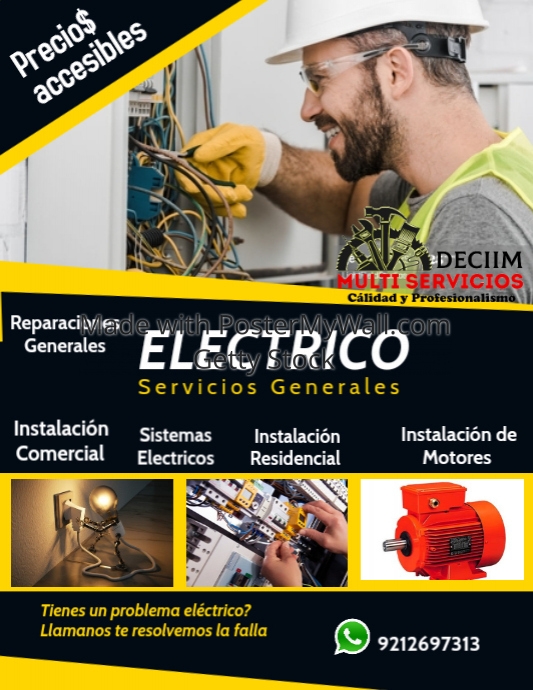 Copy of Copia de electric flyer advertisement black and yellow ...