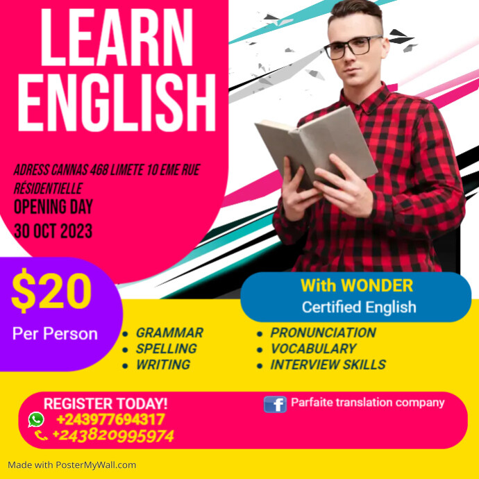 English Classes Instagram Post | PosterMyWall