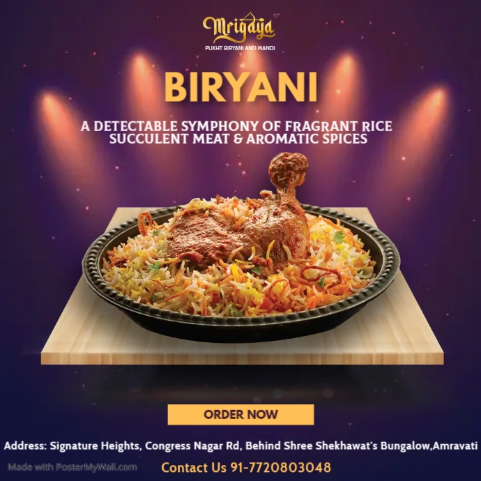 biryani food menu social media sale flyer | PosterMyWall