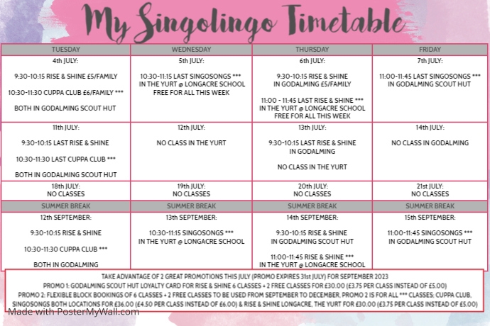 Watercolor Themed School Timetable Landscape | PosterMyWall