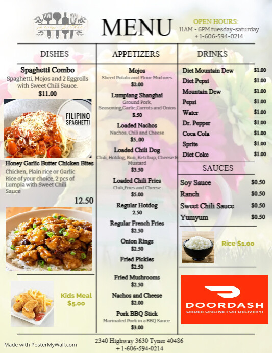 Copy of Menu Flyer (9) | PosterMyWall