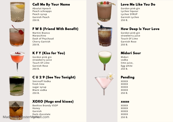 Copy of สำเนา Cocktail Bar Digital Display Menu | PosterMyWall