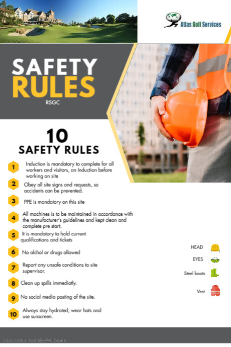 Yellow Modern Construction Site Safety Flyer | PosterMyWall