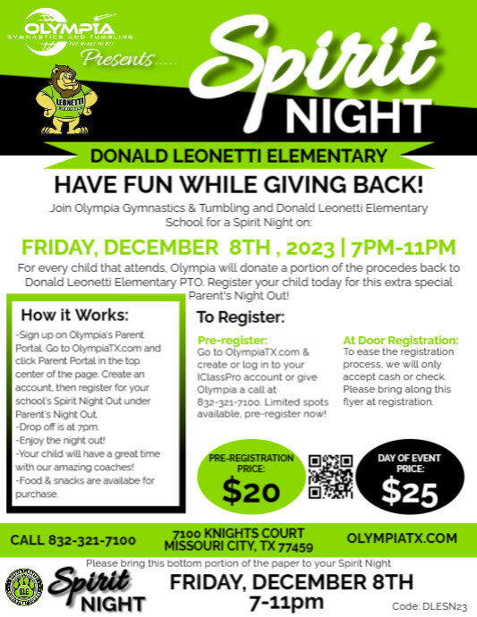 Spirit Night Donald Leonetti | PosterMyWall