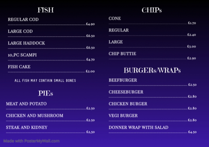 fish menu | PosterMyWall