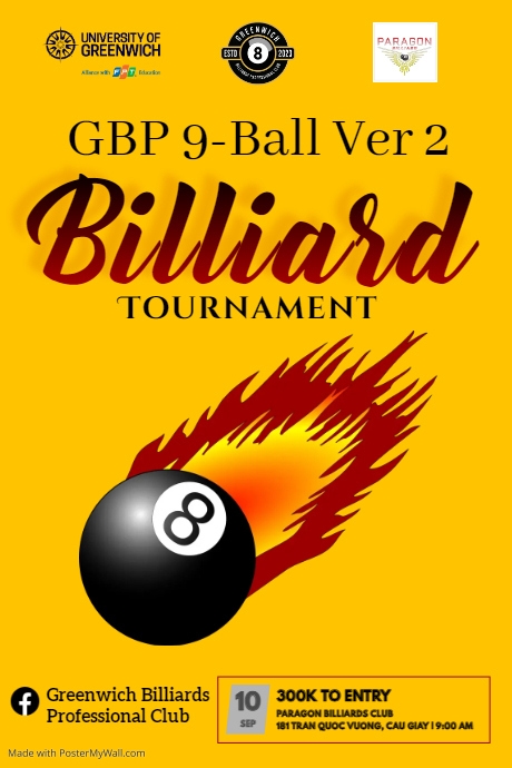 billiard tournament template | PosterMyWall